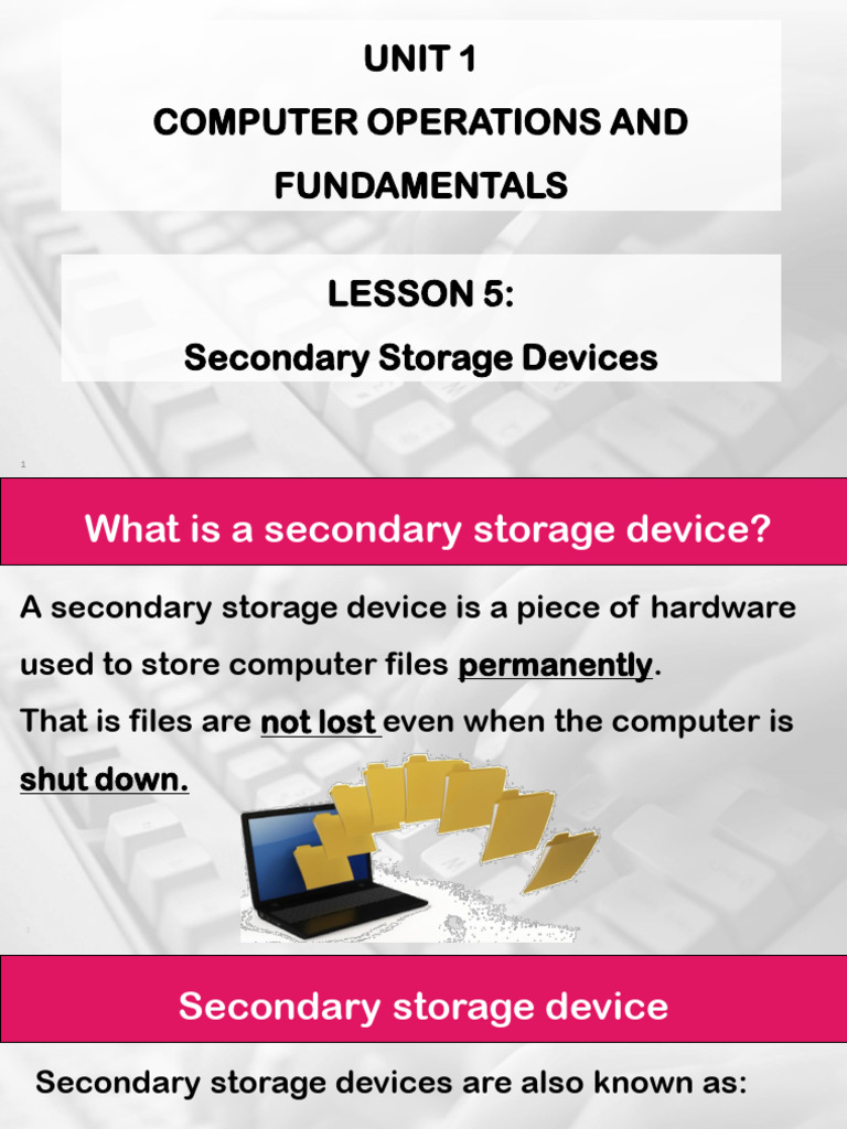 Ict g8 l1.5 Secondary Storage Devices | PDF