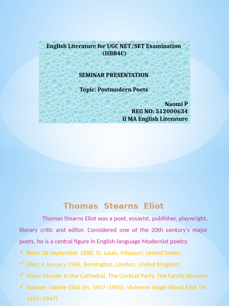 Postmodern Poets | PDF