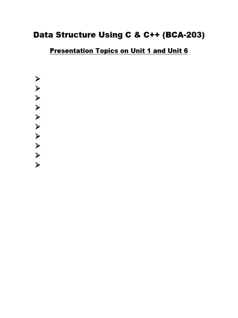 DS Unit 1 Presentation Topics List | PDF