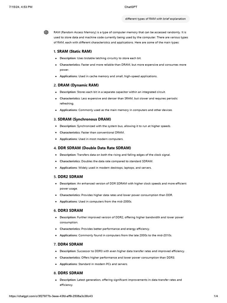 Ram Types | PDF