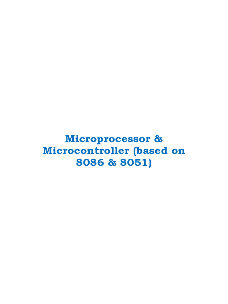 Microprocessor Unit 1 Theory | PDF