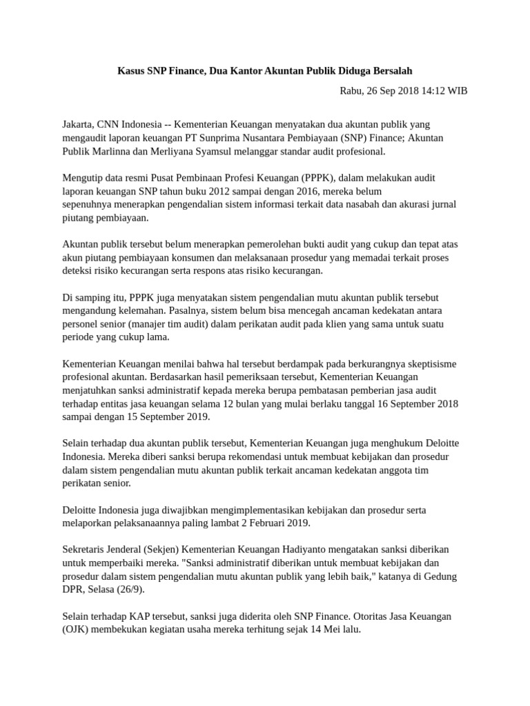 Kasus SNP Finance | PDF