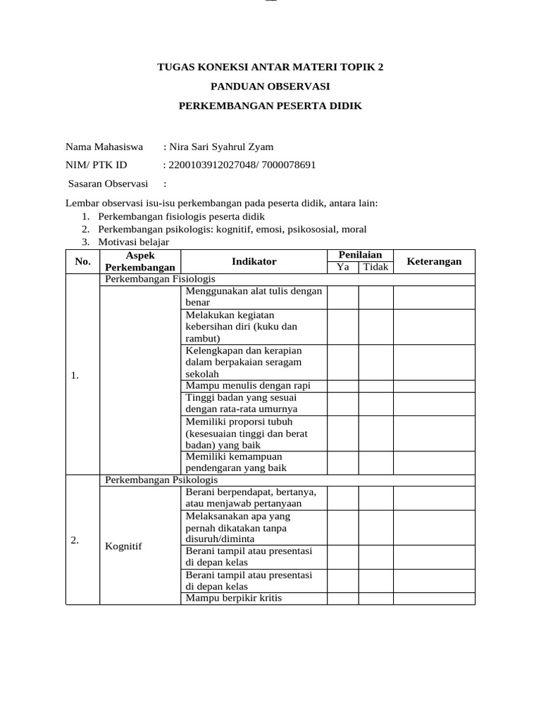 Panduan Observasi | PDF