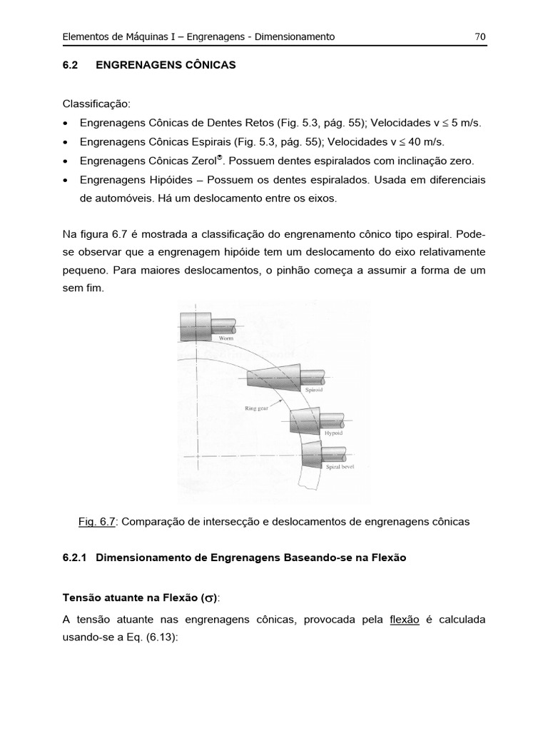 Engrenagens Dimensionamento Sem Fim Coroa | PDF