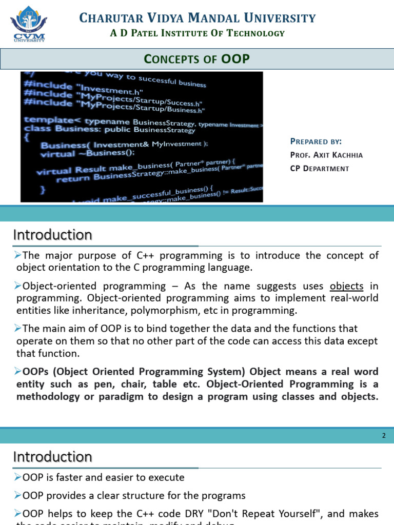 2 Concepts of OOP | PDF
