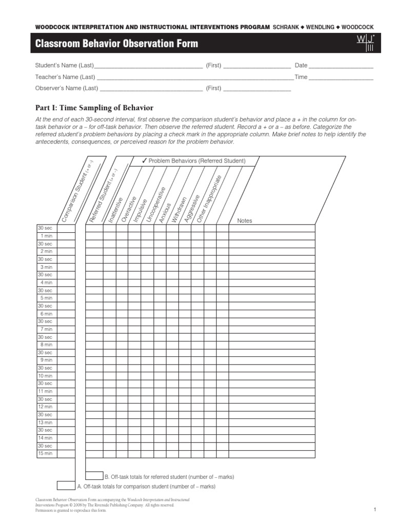Observation Template 2 - Time Sampling | PDF Observation Template 2 - Time Sampling | PDF