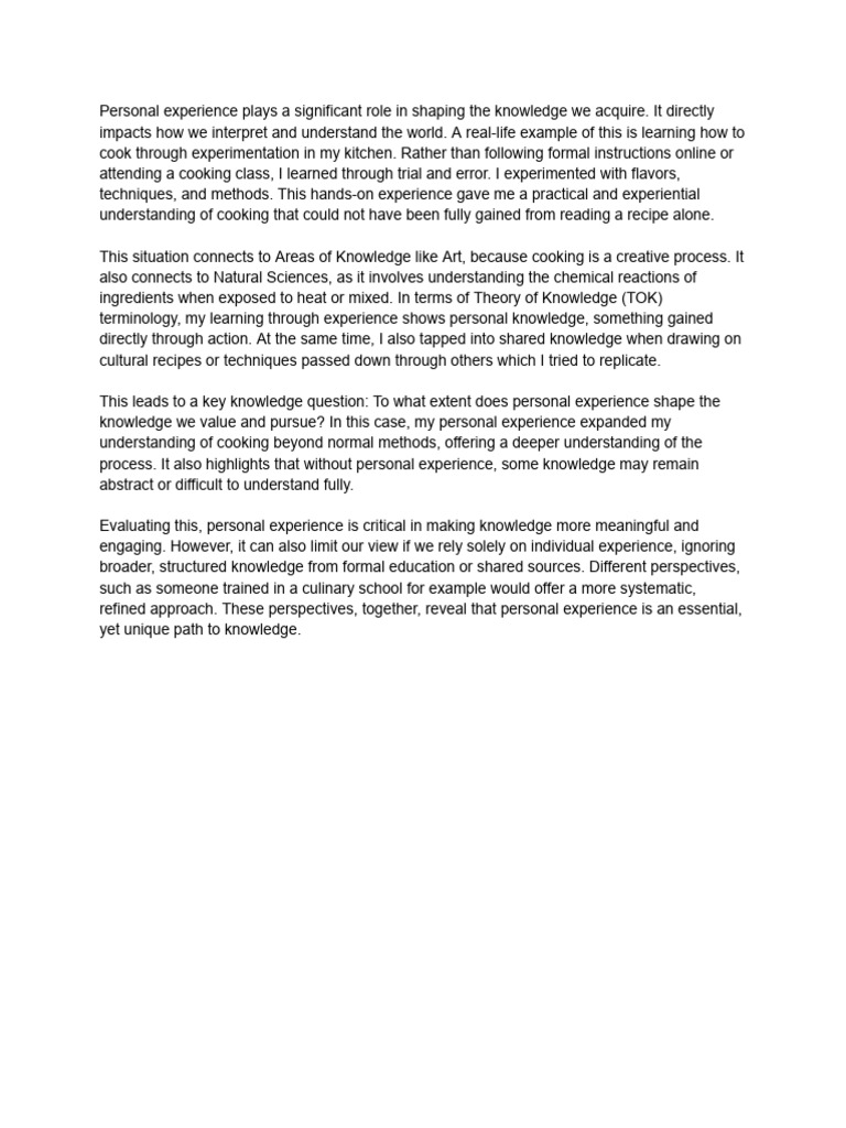 TOK Reflection | PDF