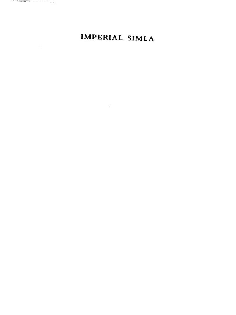 Pamela Kanwar - Imperial Simla - The Political Culture of The Raj ...