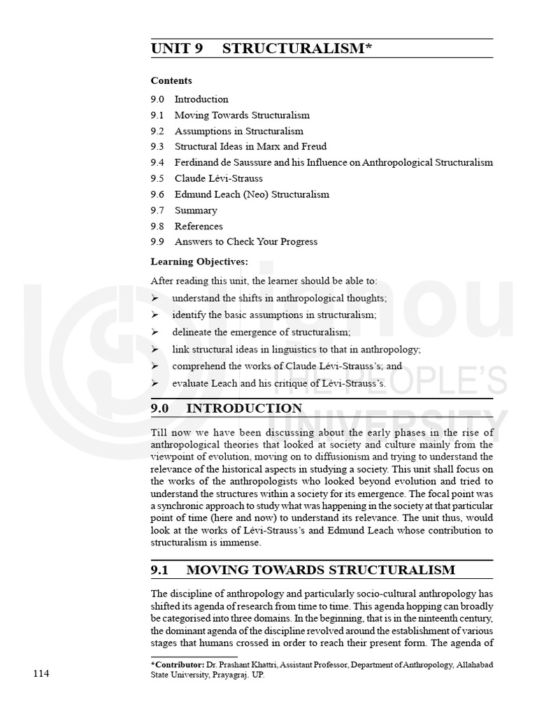 Structuralism - General - IGNOU | PDF
