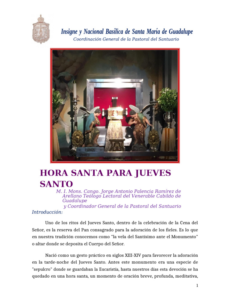 Hora Santa Jueves Santo Inbg 2021 | PDF