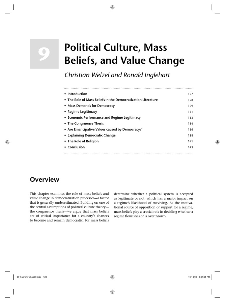 Political Culture, Mass Beliefs, and Value Change by Christian Welzel ...