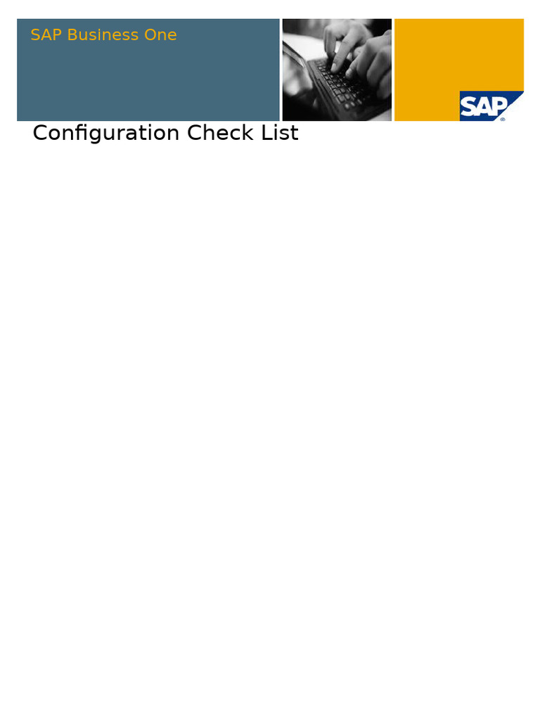 SAP B1 Configuration Checklist | PDF