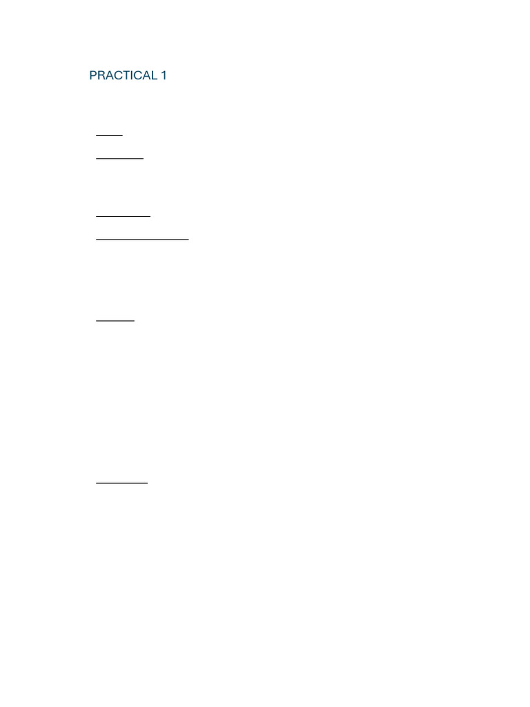Practical 1 | PDF