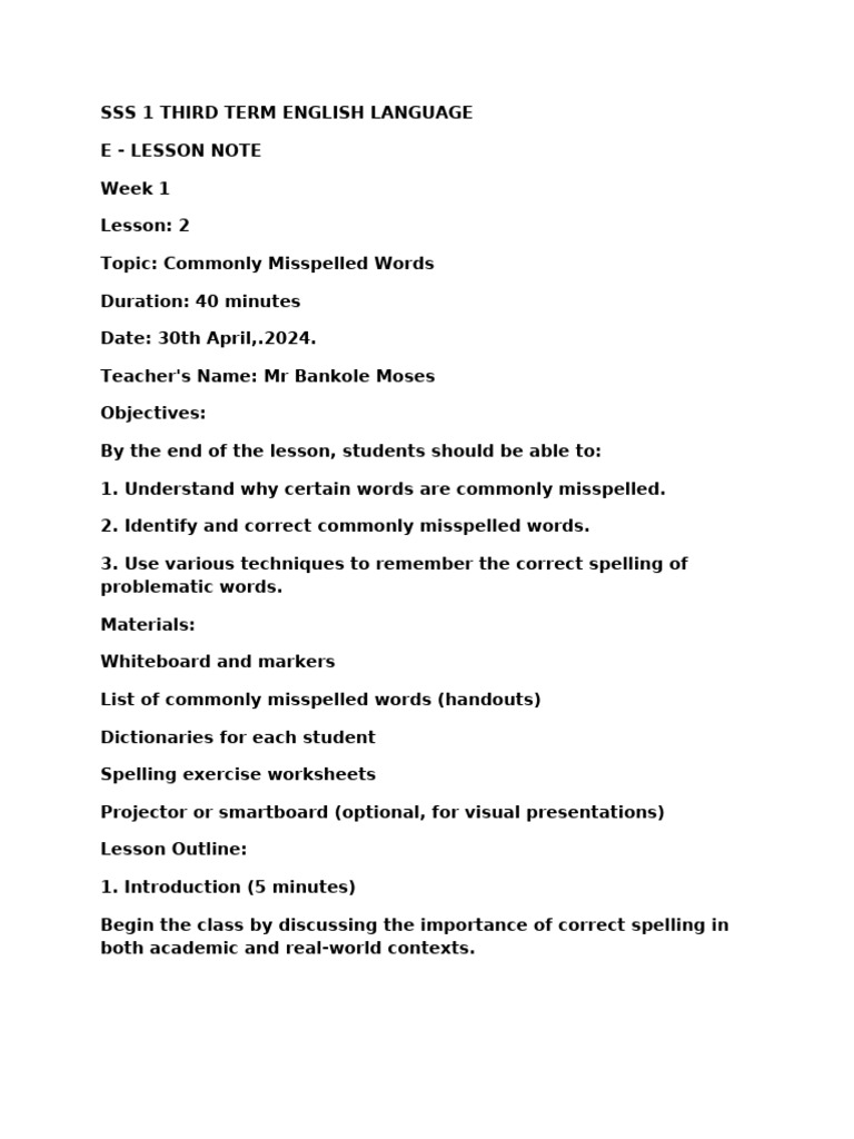 SSS 1 THIRD TER-LESSON NOTE WPS Office | PDF