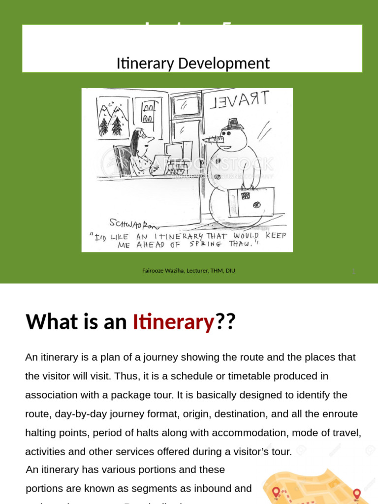 THM 210 - Lecture 5 - Itinerary Development - PPT | PDF