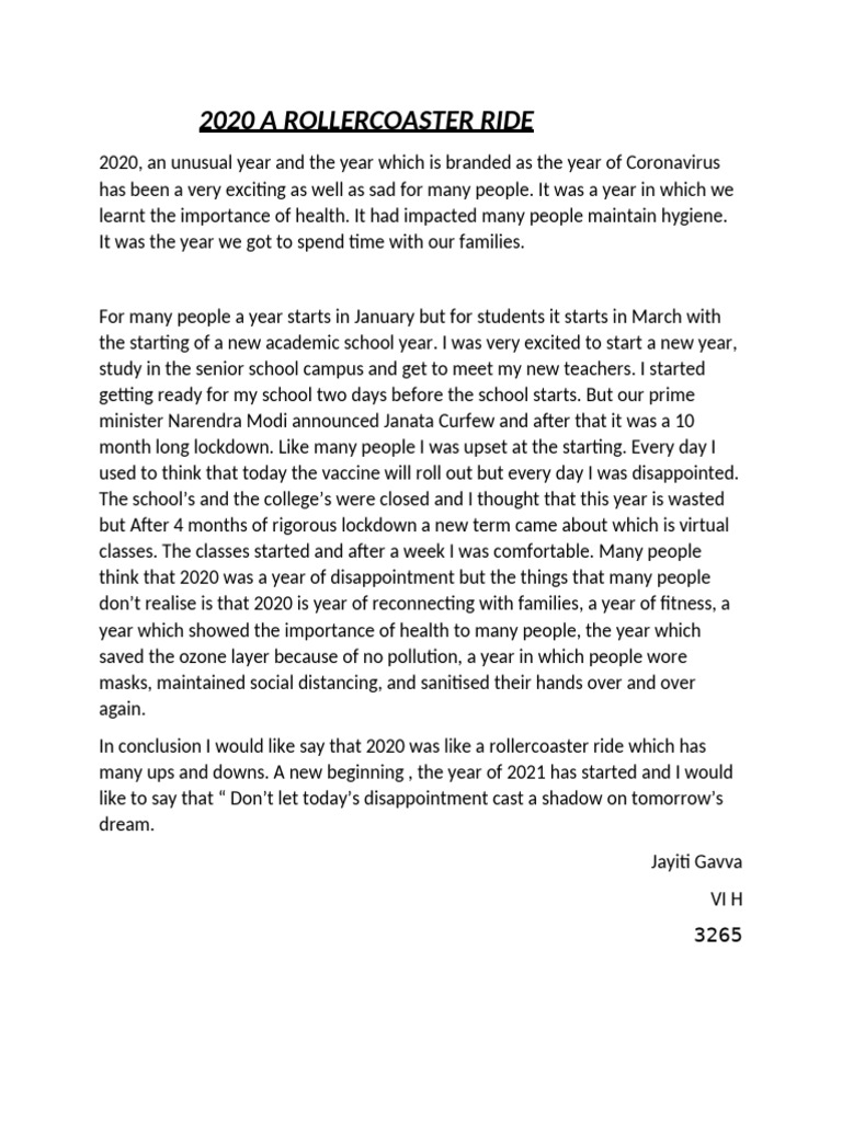 Your Experience of The Year 2020 Jayiti Gavva | PDF