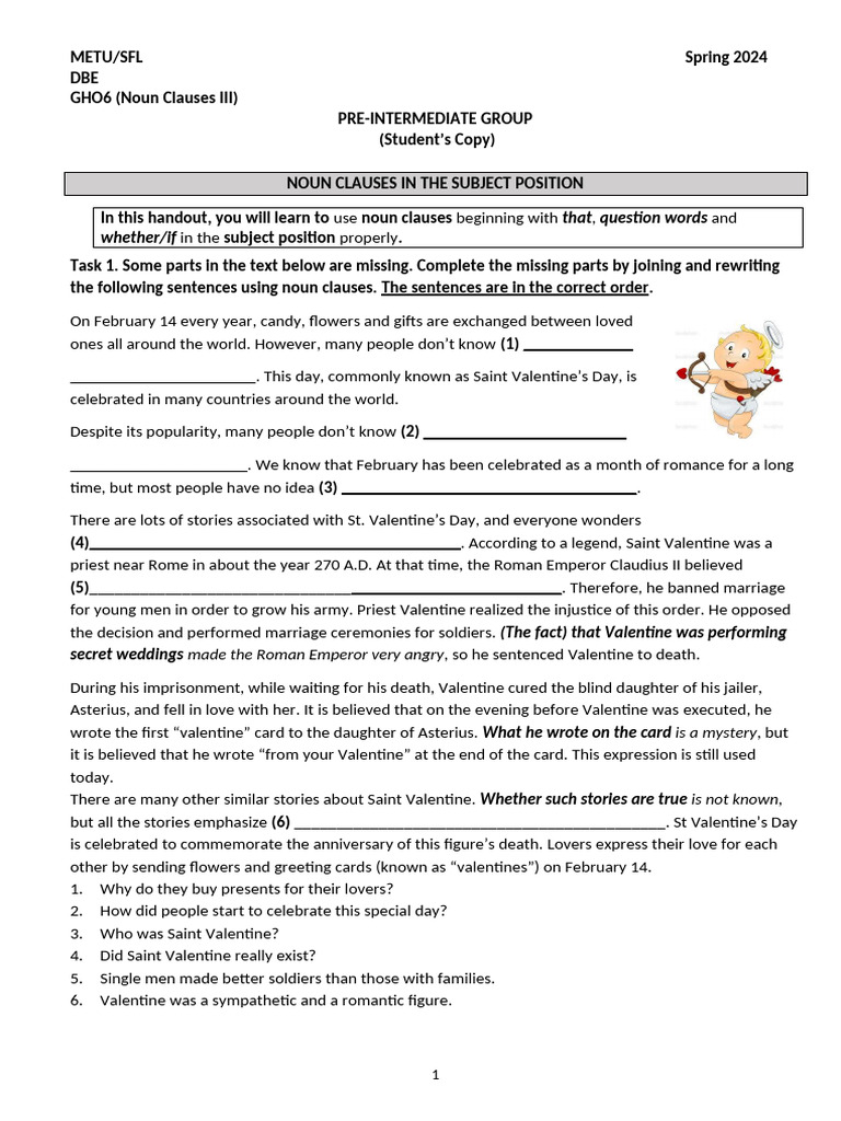 GHO6 Ss Noun Clauses III Subject Position | PDF