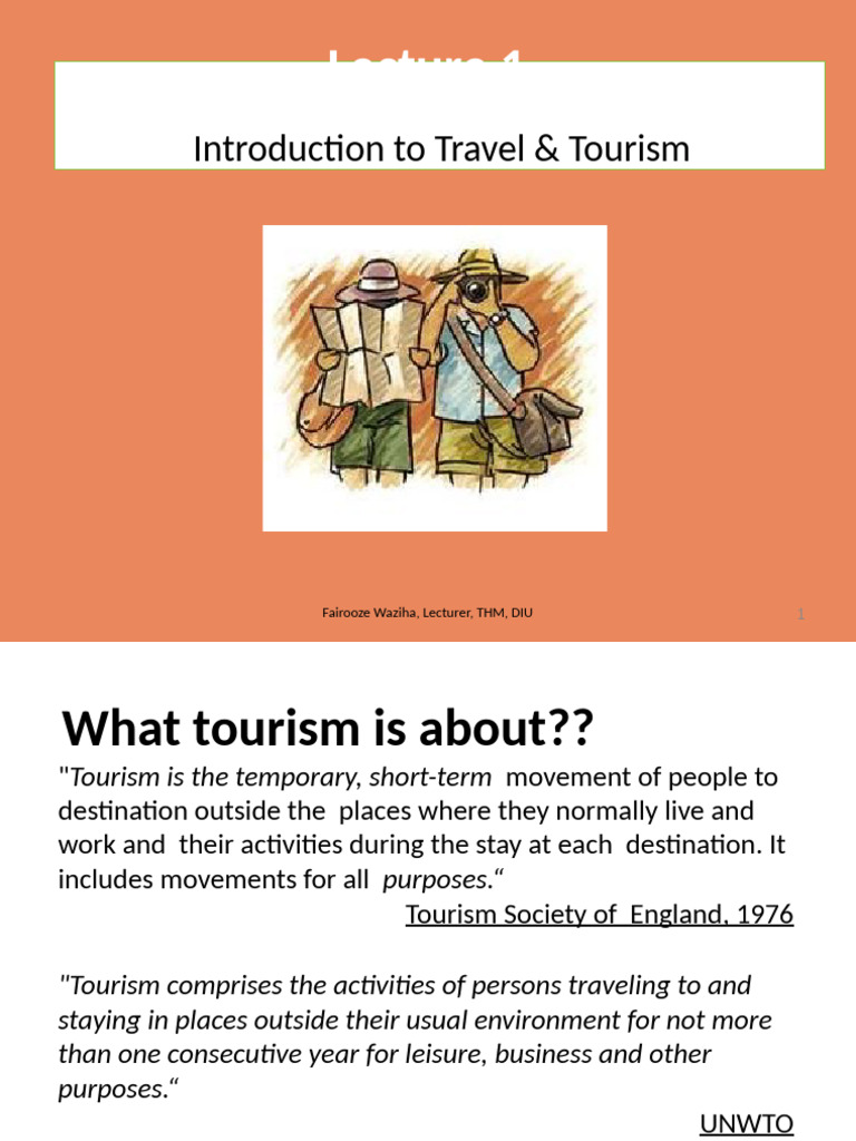 Lecture 1 - Introduction To Travel Tourism | PDF