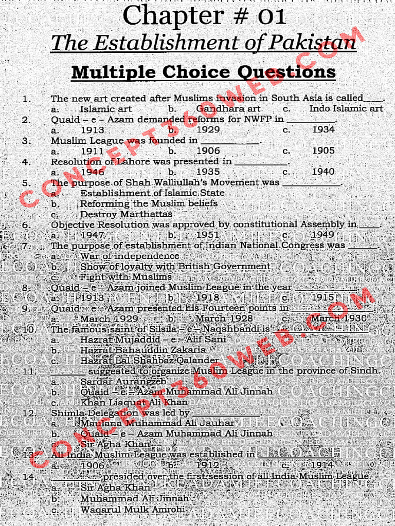 Pak Study Class 12 in Eng Chapter1 | PDF