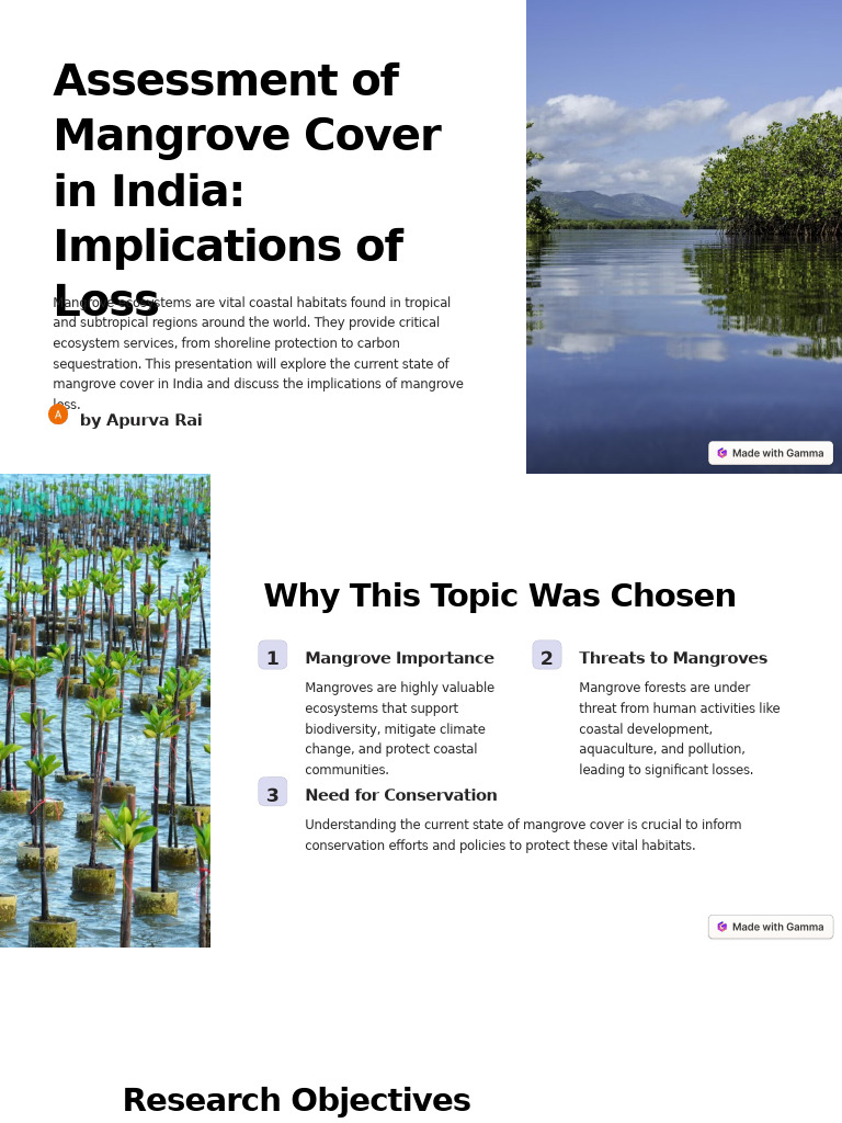 Assessment of Mangrove Cover in India Implications of Loss | PDF ...