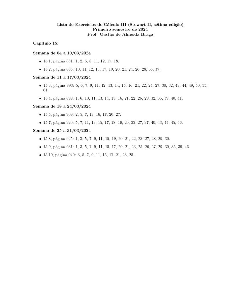 Abrir Lista-Exercicios (Prova 1) | PDF