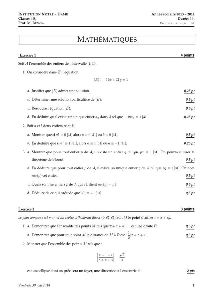 Ds TS1 28 Mai 14 | PDF