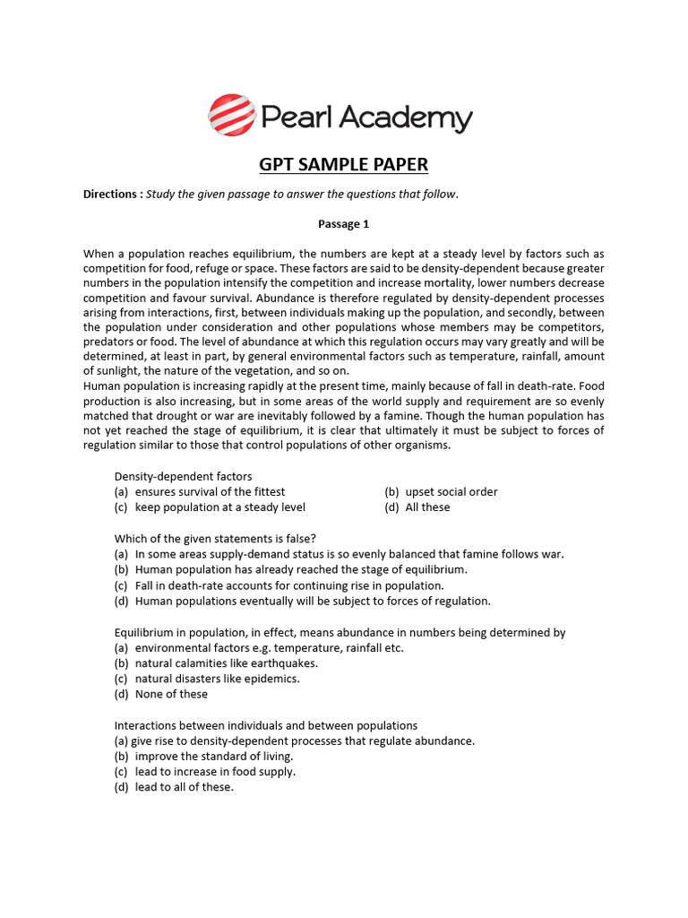 GPT Sample Paper | PDF