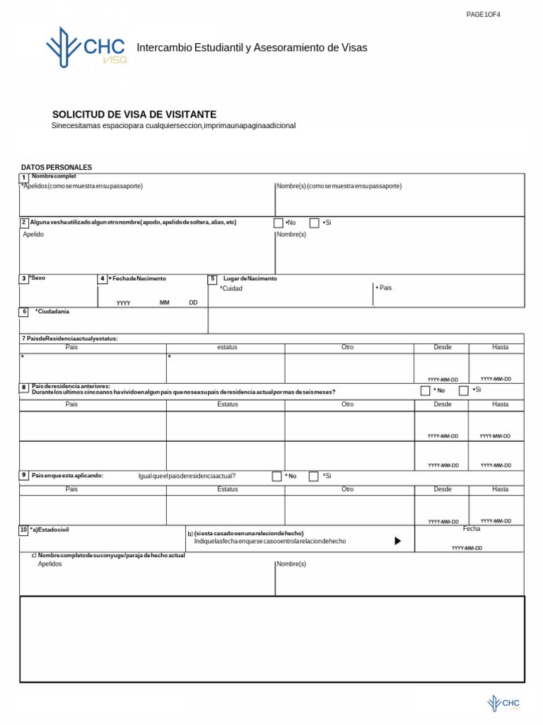 Spanish Visa Application | PDF