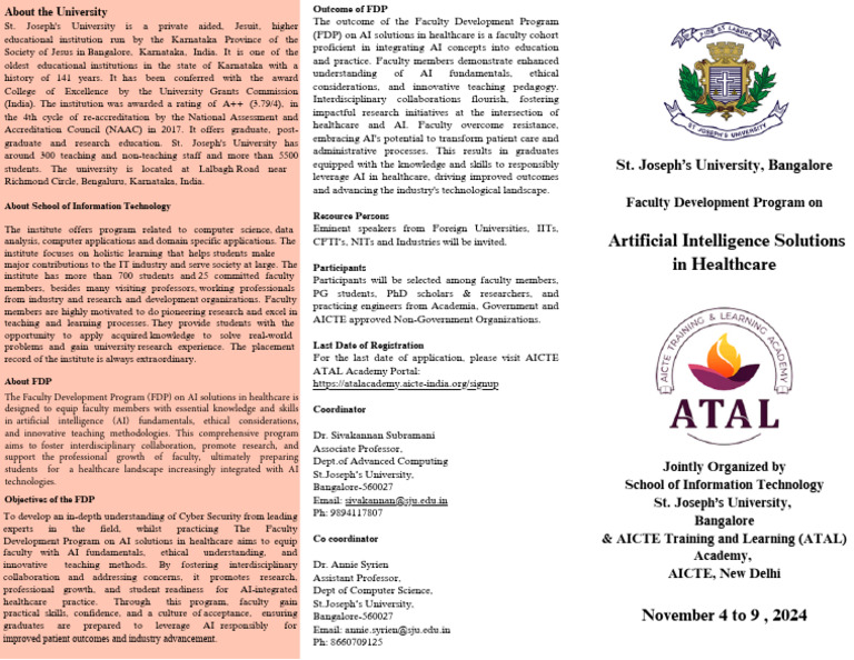 FDP Brochure AI Solutions in Healthcare | PDF