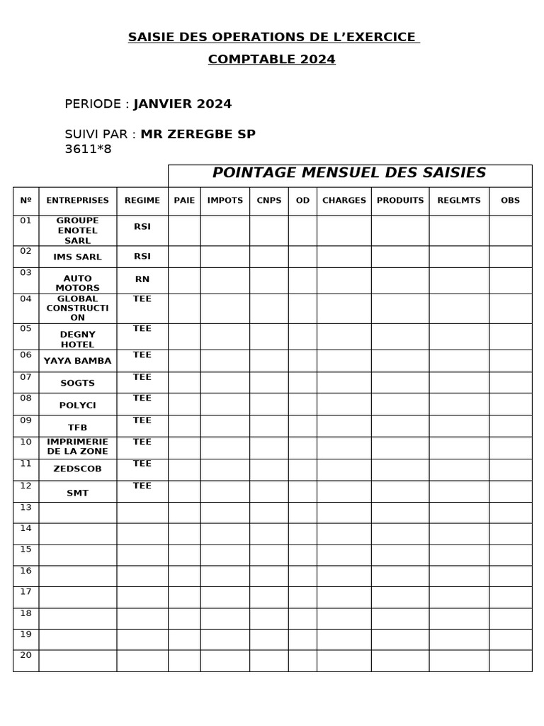 Saisie Operation Comptable | PDF