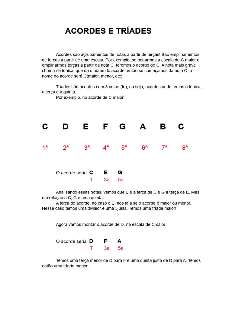 Acordes e Tríades | PDF