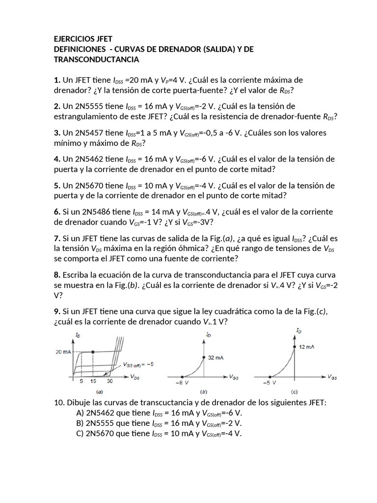 2022-Ejercicios Jfet | PDF