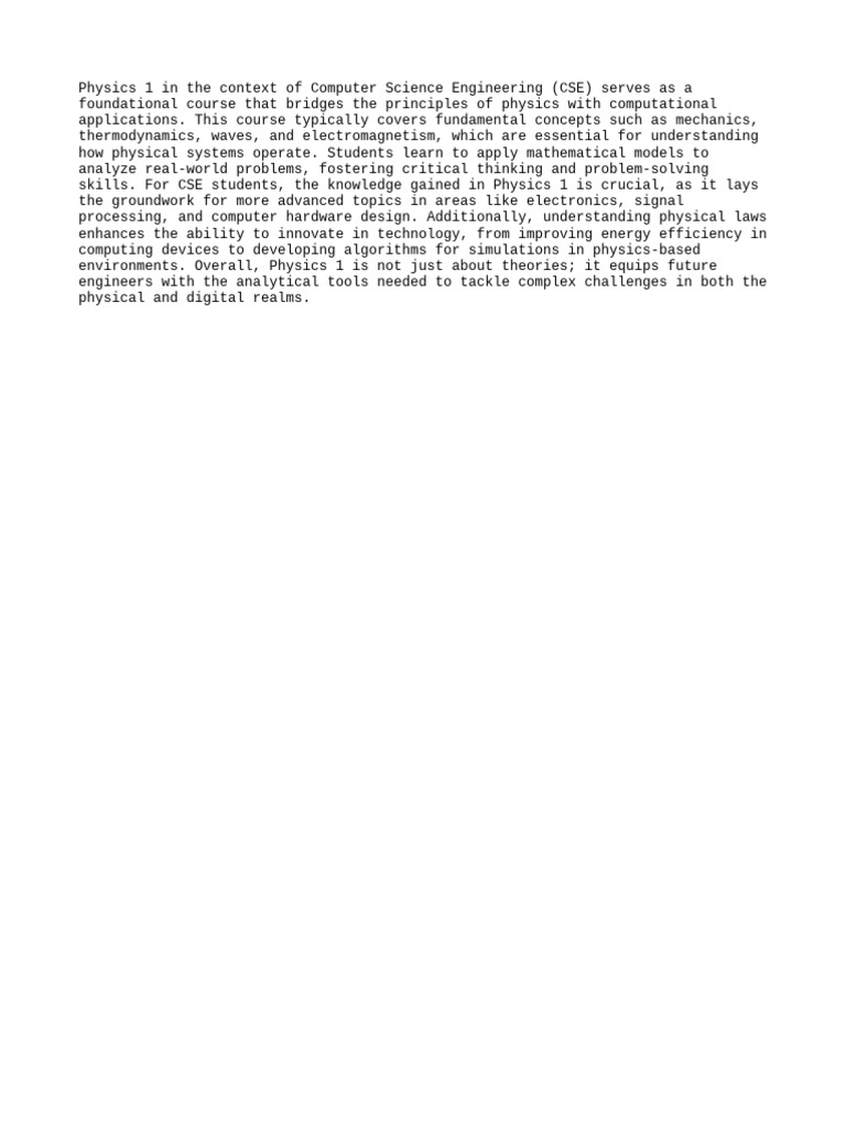 Physics 1 Cse Pdf