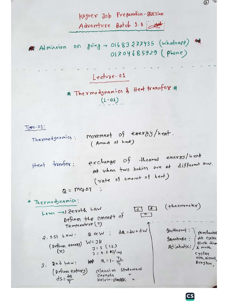 Thermo & Heat L01 | PDF