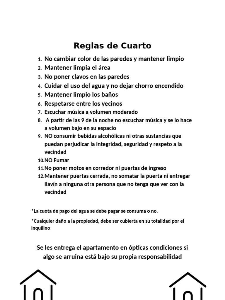 Reglas de Cuarto | PDF