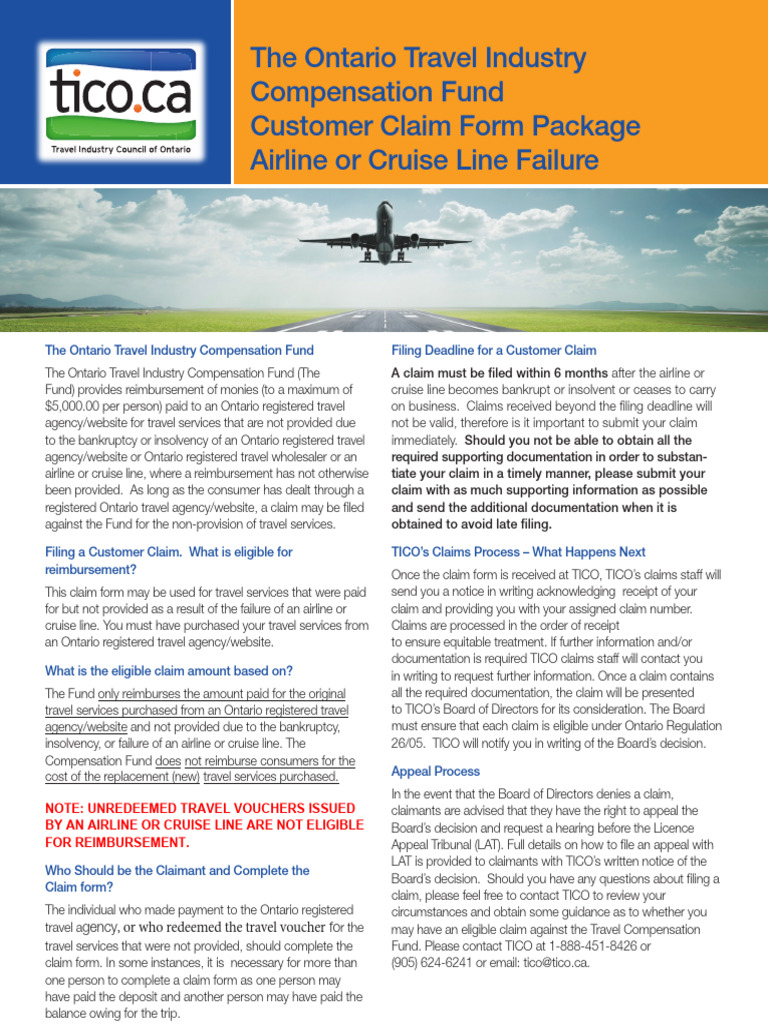 Canada Jetlines Customer Claim Form | PDF