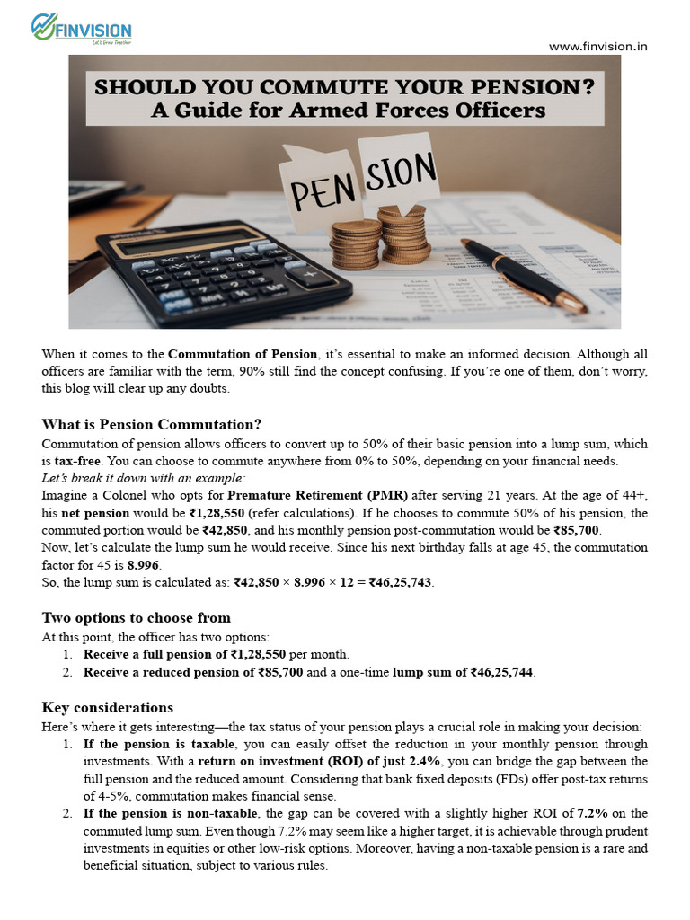 Commutation Guide For Armed Forces Officers | PDF