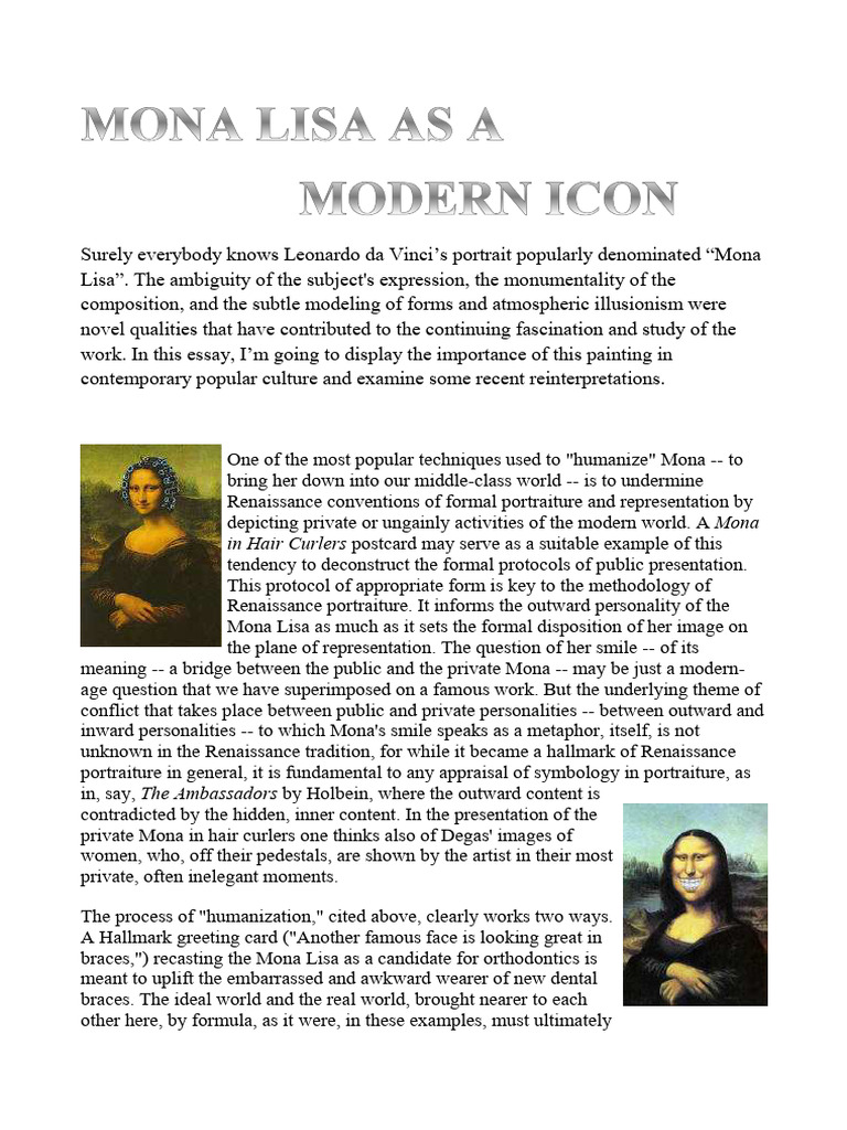 1 Mona Lisa As A Modern Icon | PDF
