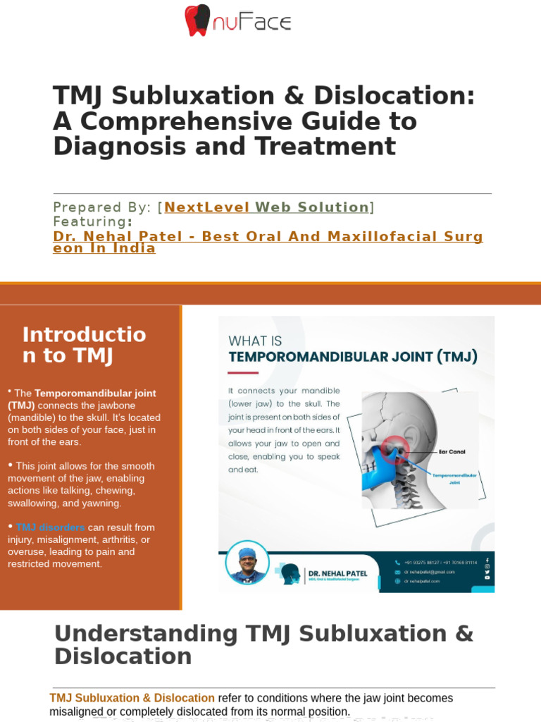 TMJ Subluxation & Dislocation | PDF