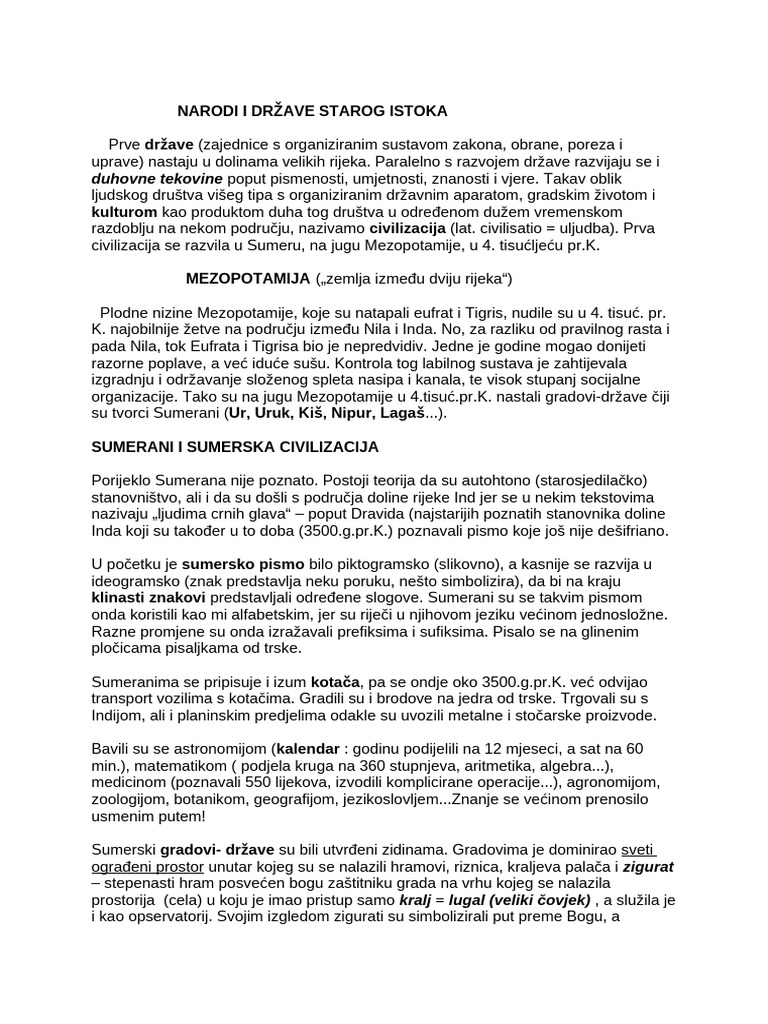 Narodi I Države Starog Istoka Final | PDF
