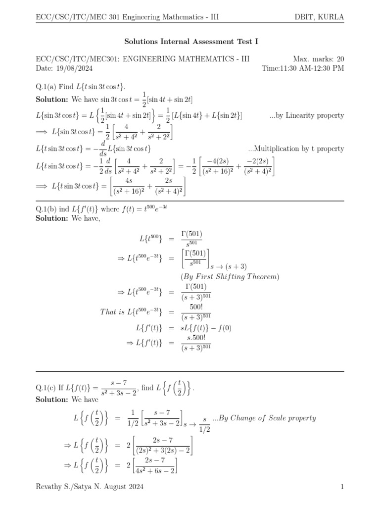 Soln EM III Aug2024 | PDF