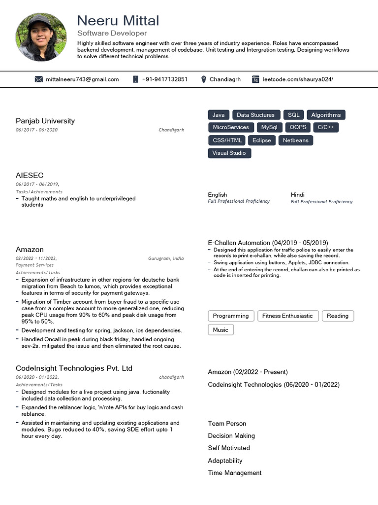 Neeru's Resume (New) | PDF