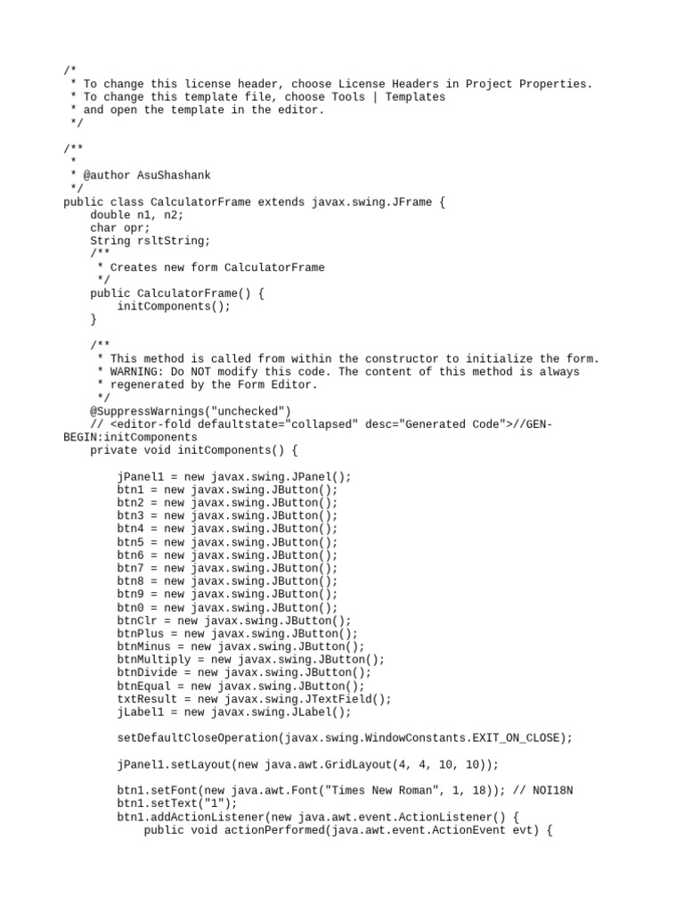 Calculator Frame | PDF