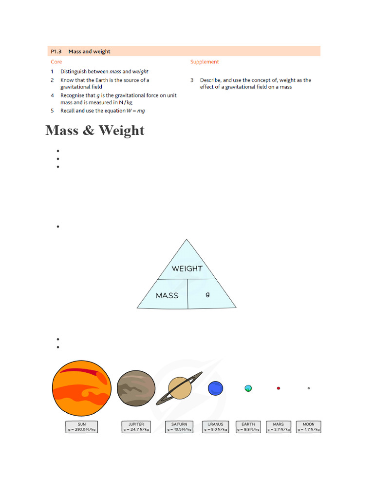 Physics Section Notes Combined Science 2 | PDF