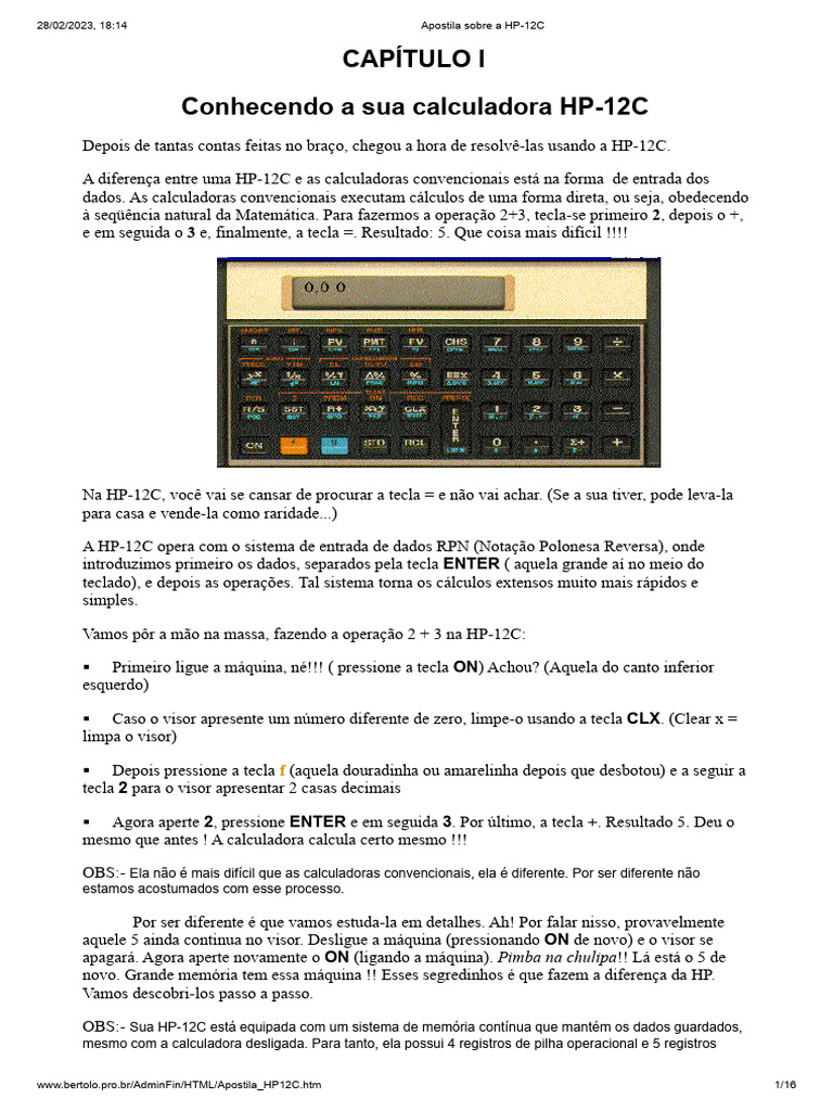 Apostila Sobre A HP-12C | PDF