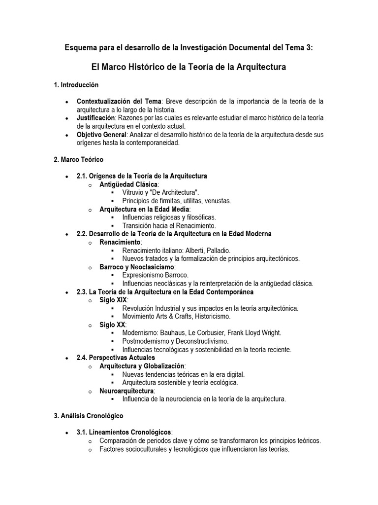 Esquema para El Desarrollo de La Investigación Documental Del Tema 3 | PDF