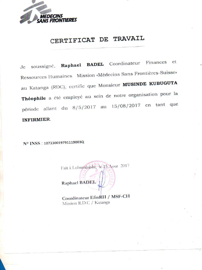 Attestation MSF Ch-1 | PDF