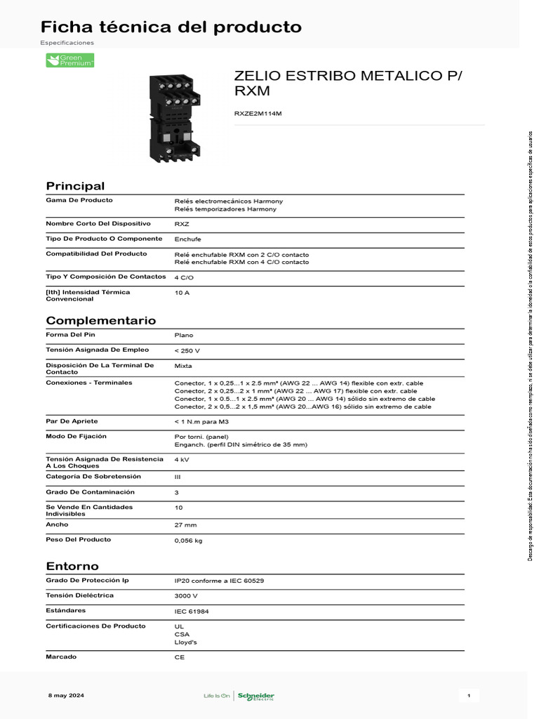 Schneider Electric - Zelio-Time - RXZE2M114M | PDF