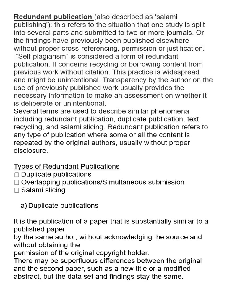 Redundant Publication | PDF | Open Access | Academic Journal
