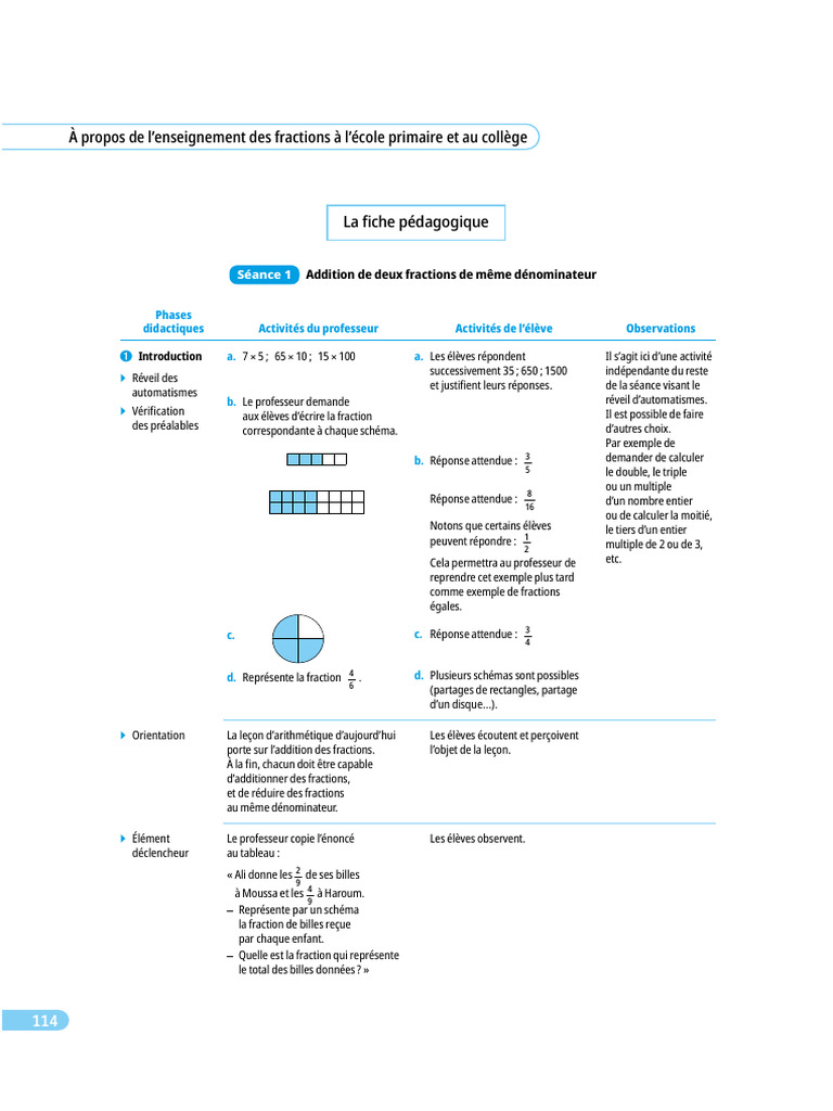 Fiche Pedagogique Modele 1 | PDF